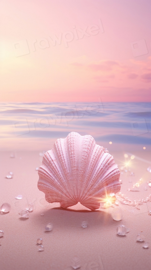 Sea shell dreamy wallpaper seashell | Free Photo Illustration - rawpixel