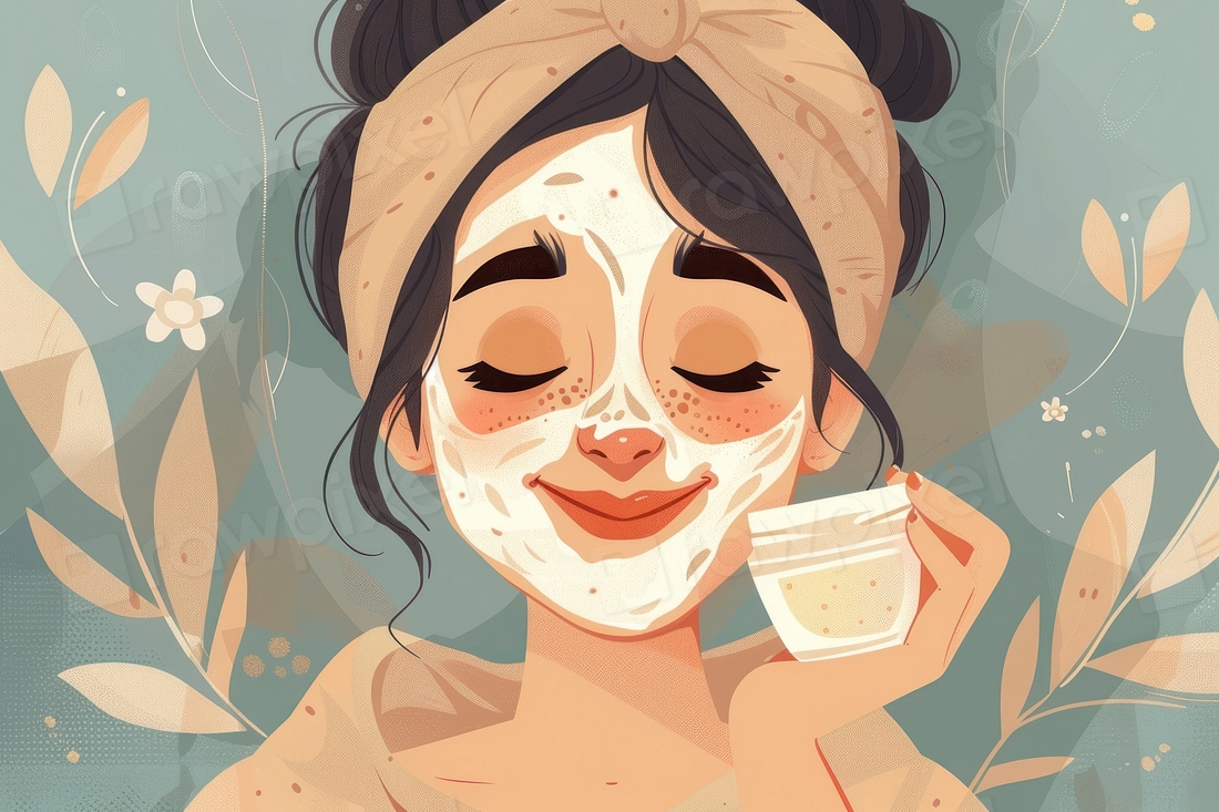 Skincare smiling cartoon adult. | Premium Photo Illustration - rawpixel