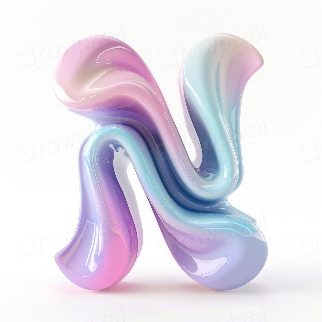 Letter N abstract symbol curve. | Free Photo Illustration - rawpixel