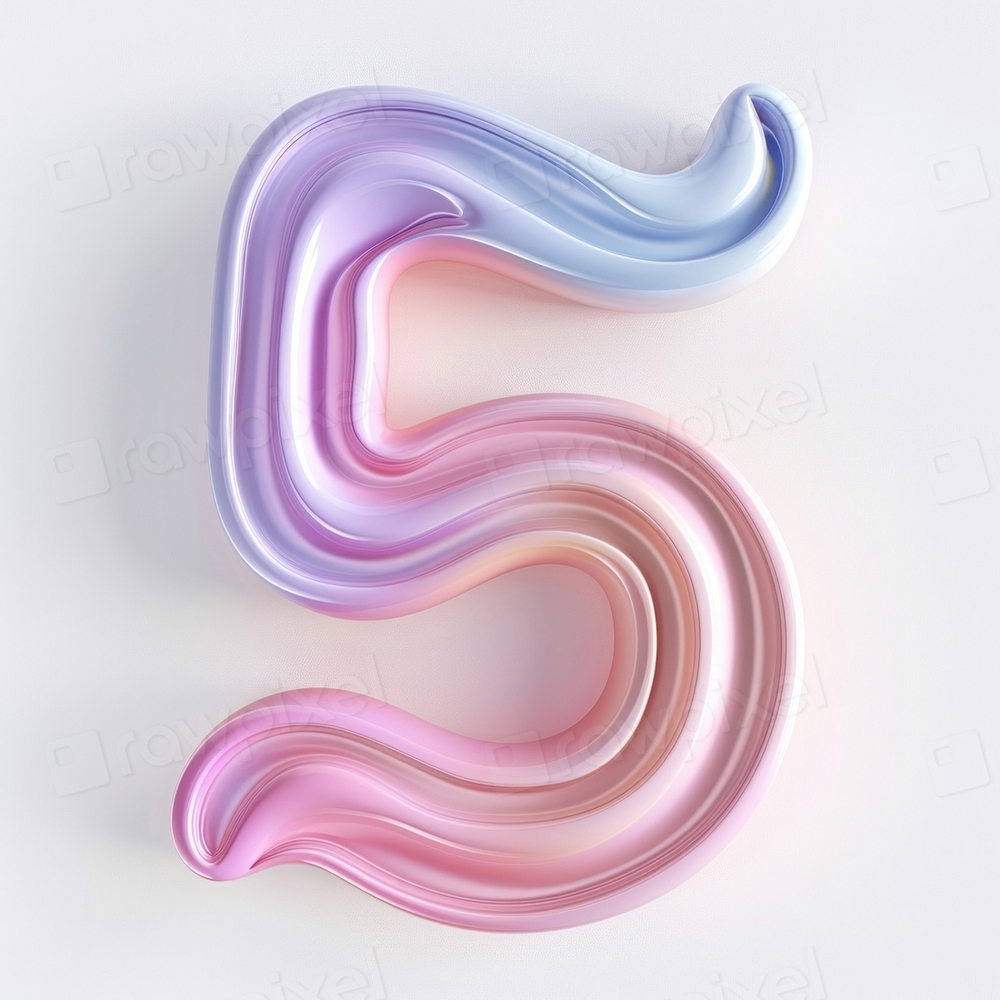Number 5 abstract curve shape. | Free Photo Illustration - rawpixel