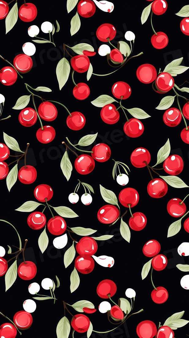 Cute simple cherry pattern fruit | Premium Photo Illustration - rawpixel