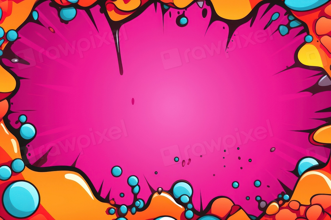 Comic poison melt splash border | Free Photo Illustration - rawpixel