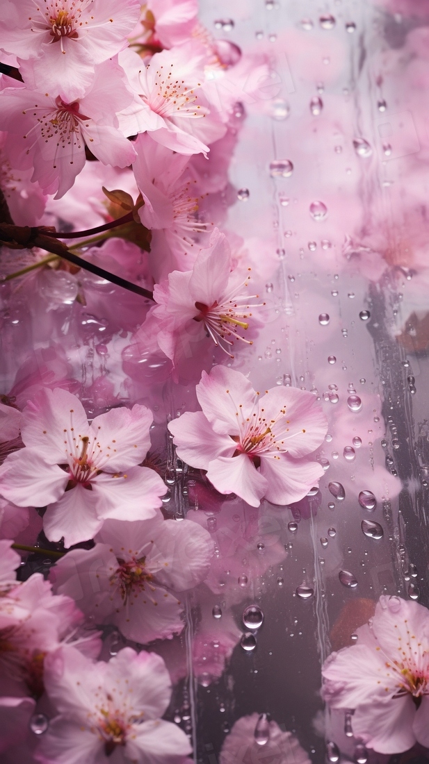 Rain scene sakuras blossom flower | Premium Photo - rawpixel
