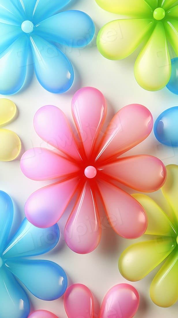 3d jelly flower pattern backgrounds | Premium Photo Illustration - rawpixel