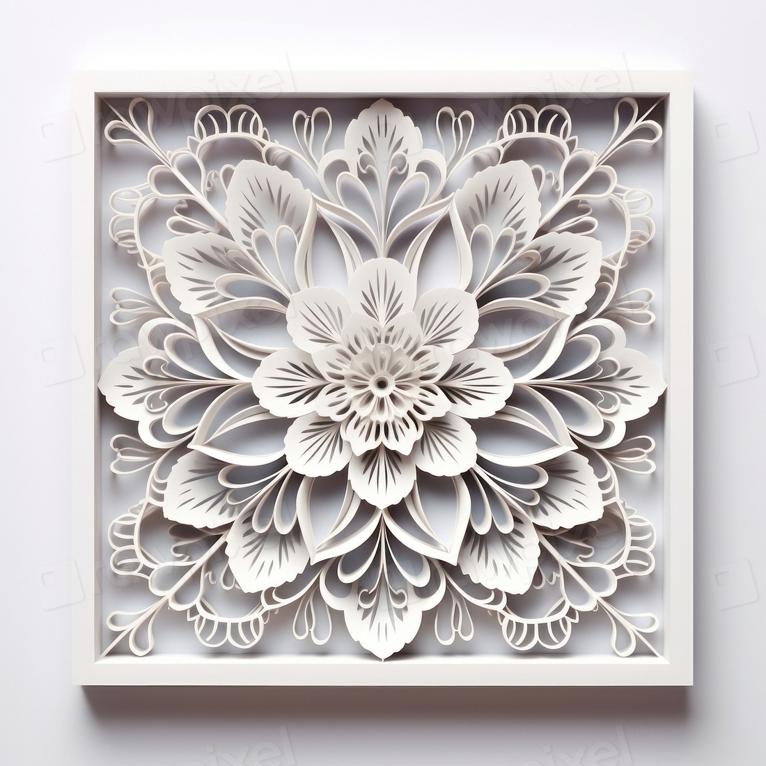 Cut paper flower frame craft | Free Photo Illustration - rawpixel