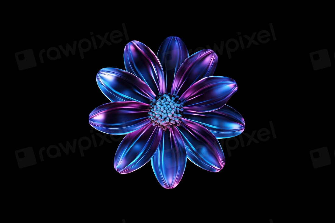 Neon daisy flower pattern violet | Premium Photo Illustration - rawpixel