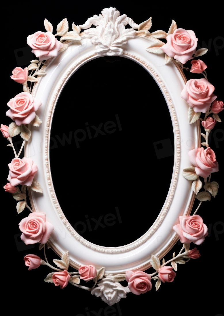 Rose Oval frame vintage flower | Free Photo - rawpixel