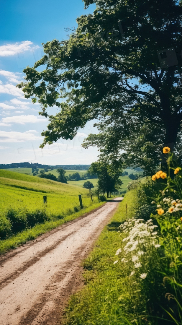 Summer wallpaper road landscape grassland. | Premium Photo - rawpixel