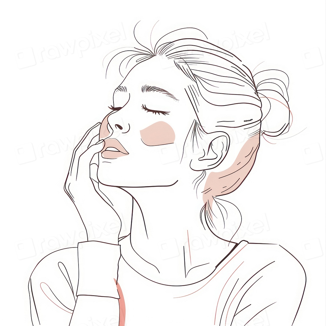 Person touching face sketch drawing | Premium Photo Illustration - rawpixel