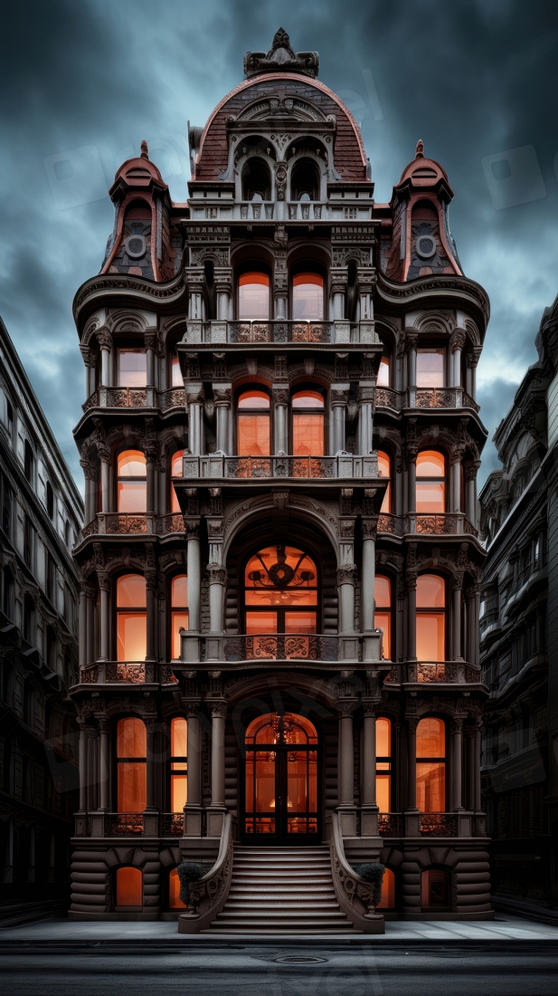 Beautiful architecture staircase building street. | Premium Photo ...