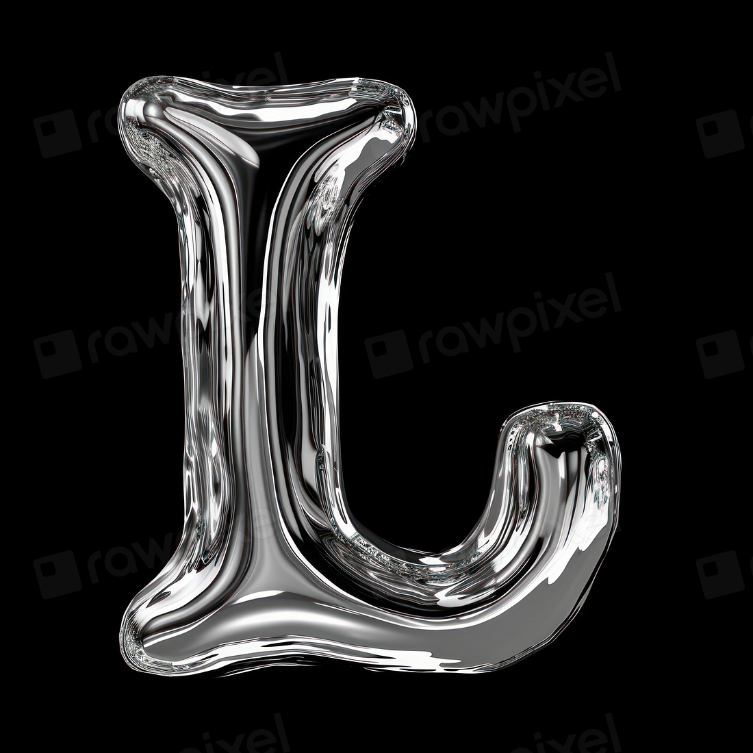 Alphabet L letter silver text | Free Photo Illustration - rawpixel