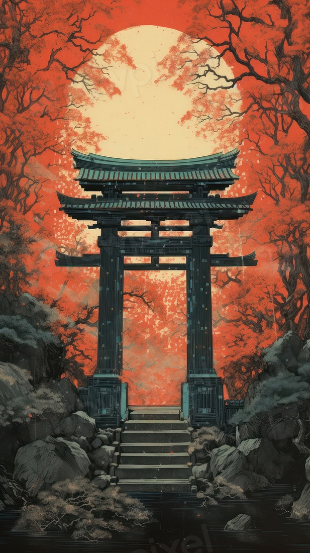 Shrine outdoors nature gate. | Premium Photo Illustration - rawpixel