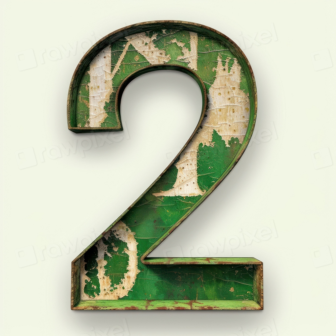 Vintage Alphabet 2 number green | Premium Photo Illustration - rawpixel