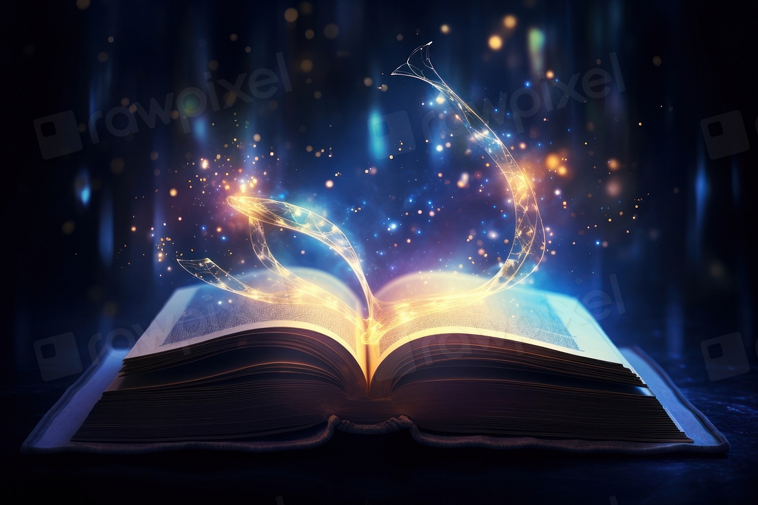 Magic book light publication darkness. | Premium Photo Illustration ...