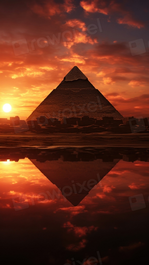 Sunset wallpaper pyramid architecture sunset. | Premium Photo ...