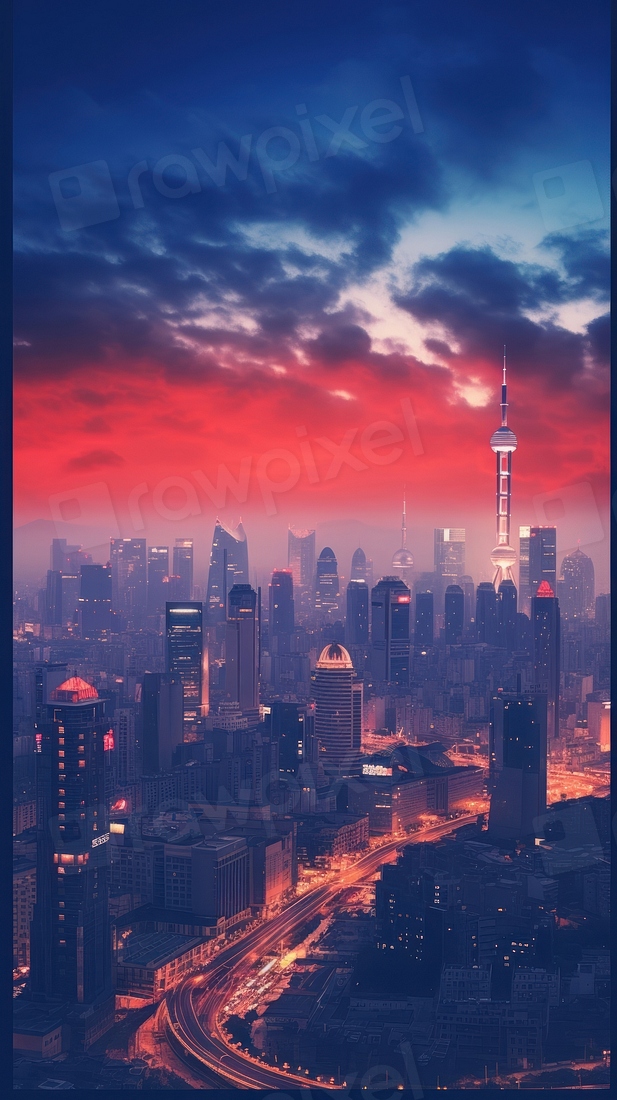 Y2k cityscape background architecture building | Premium Photo - rawpixel