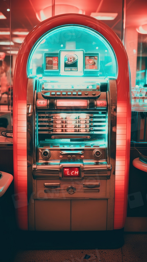 Jukebox machine illuminated technology machinery. | Premium Photo ...