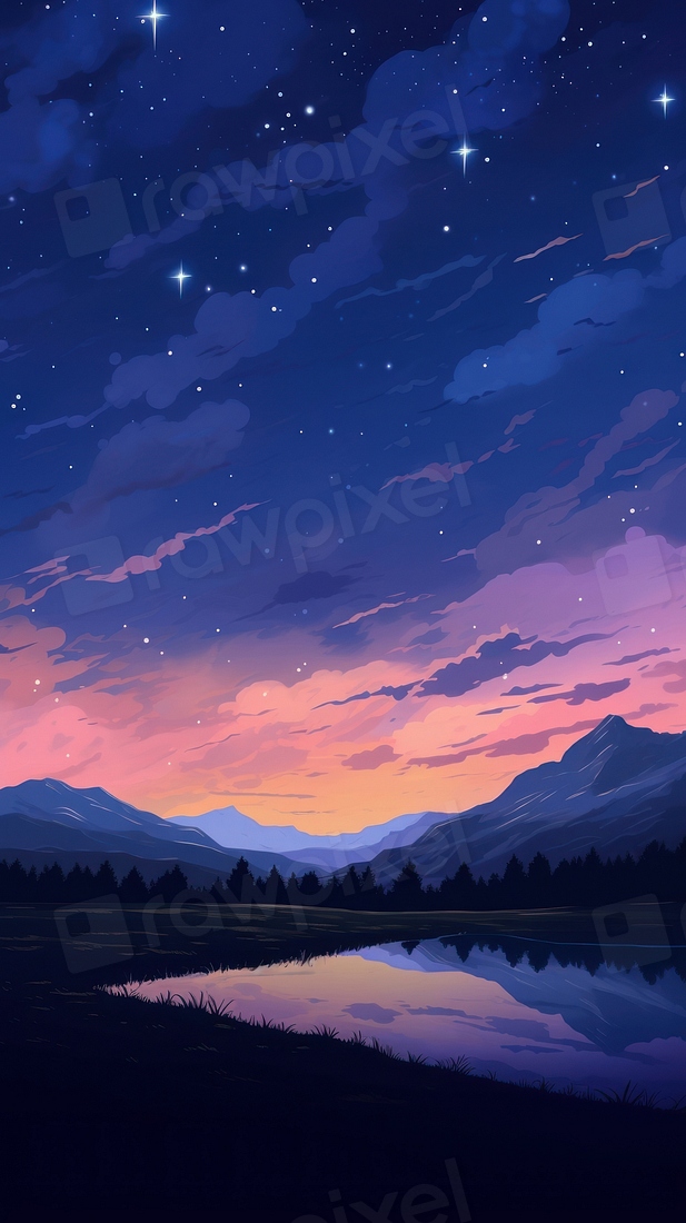 Midnight sky landscape astronomy outdoors | Free Photo Illustration ...