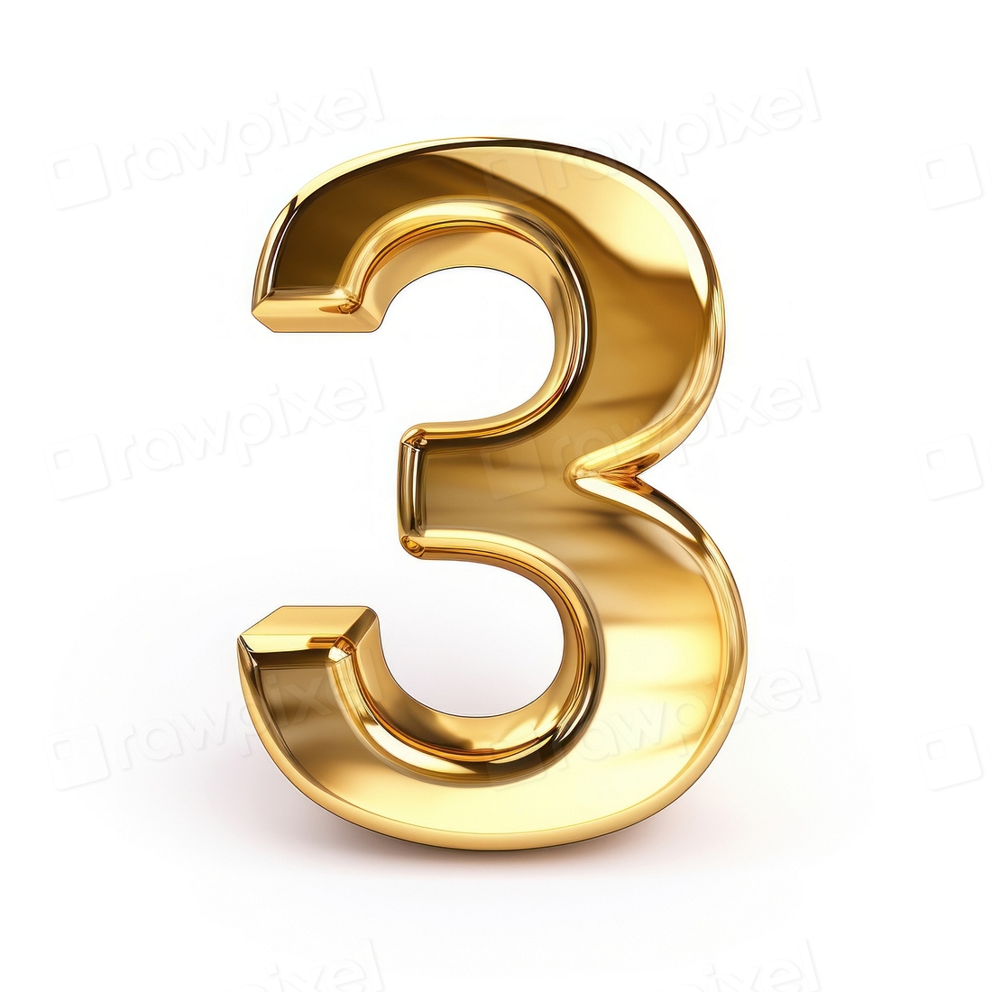 Number 3 number gold font. | Free Photo Illustration - rawpixel