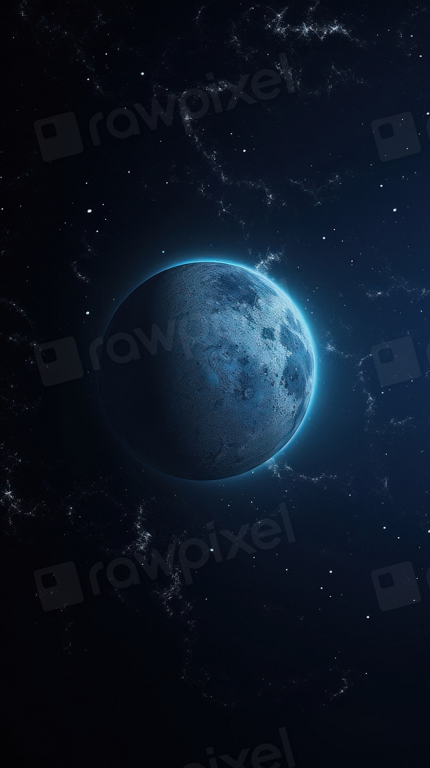 Blue wallpaper moon astronomy universe. | Premium Photo - rawpixel