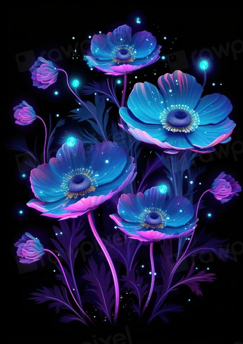 Neon cosmos pattern purple violet. | Premium Photo Illustration - rawpixel