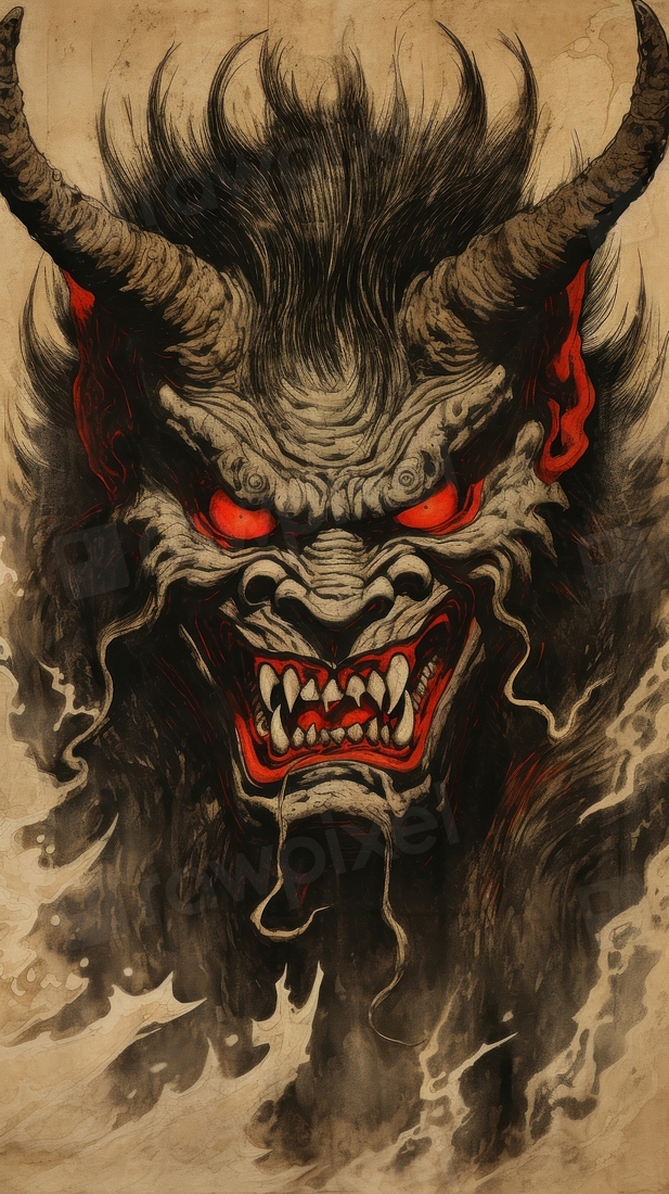 Fiery demonic face with horns | Free Photo Illustration - rawpixel