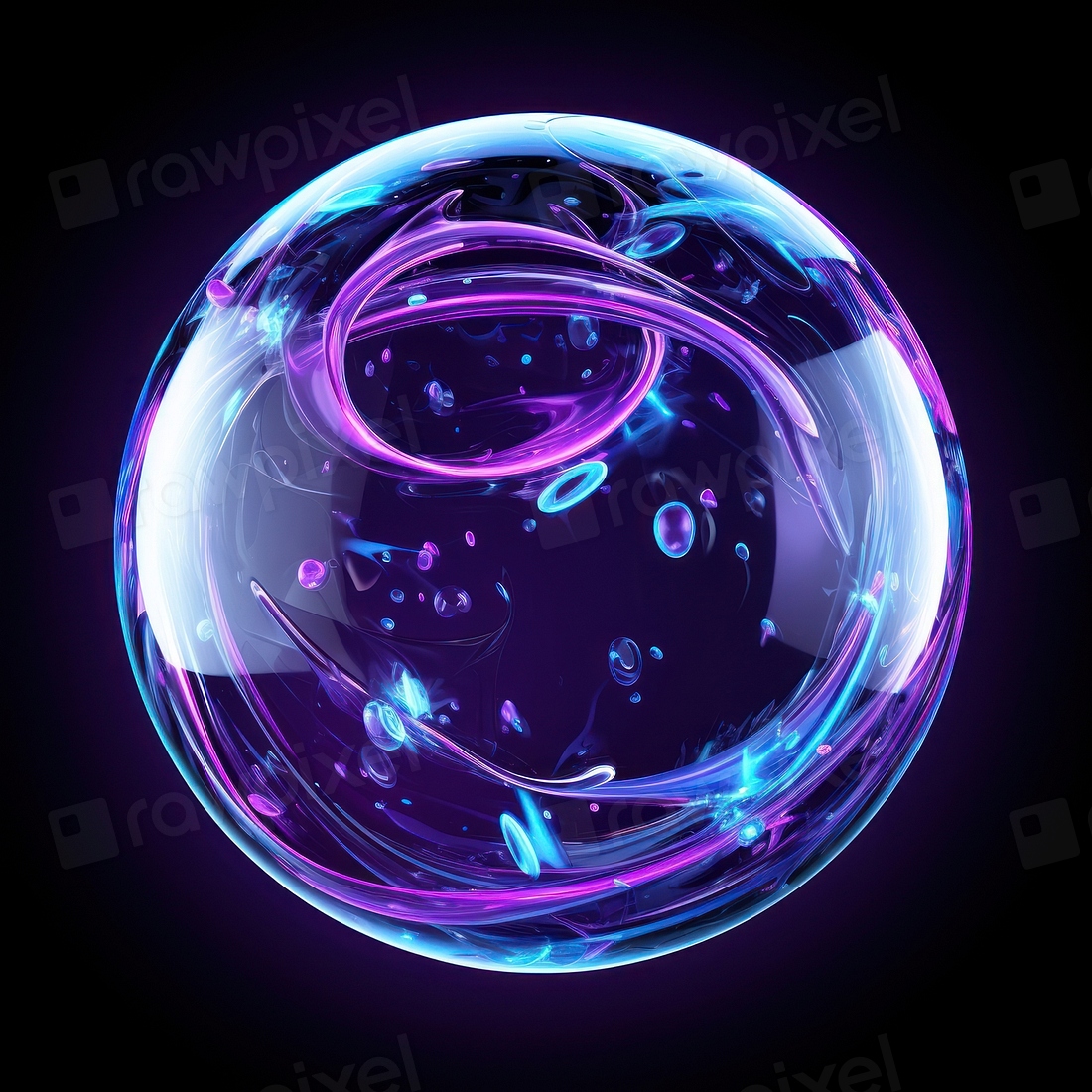 Neon bubble sphere purple light. | Premium Photo Illustration - rawpixel