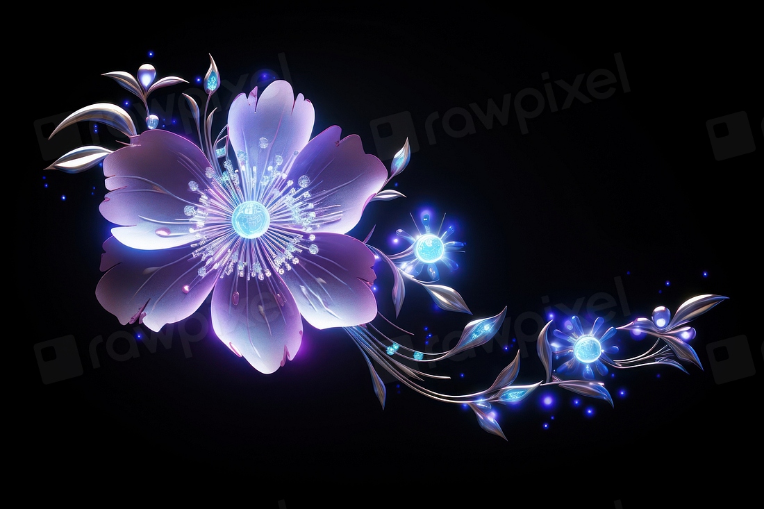 Neon cosmos pattern flower purple. | Premium Photo Illustration - rawpixel