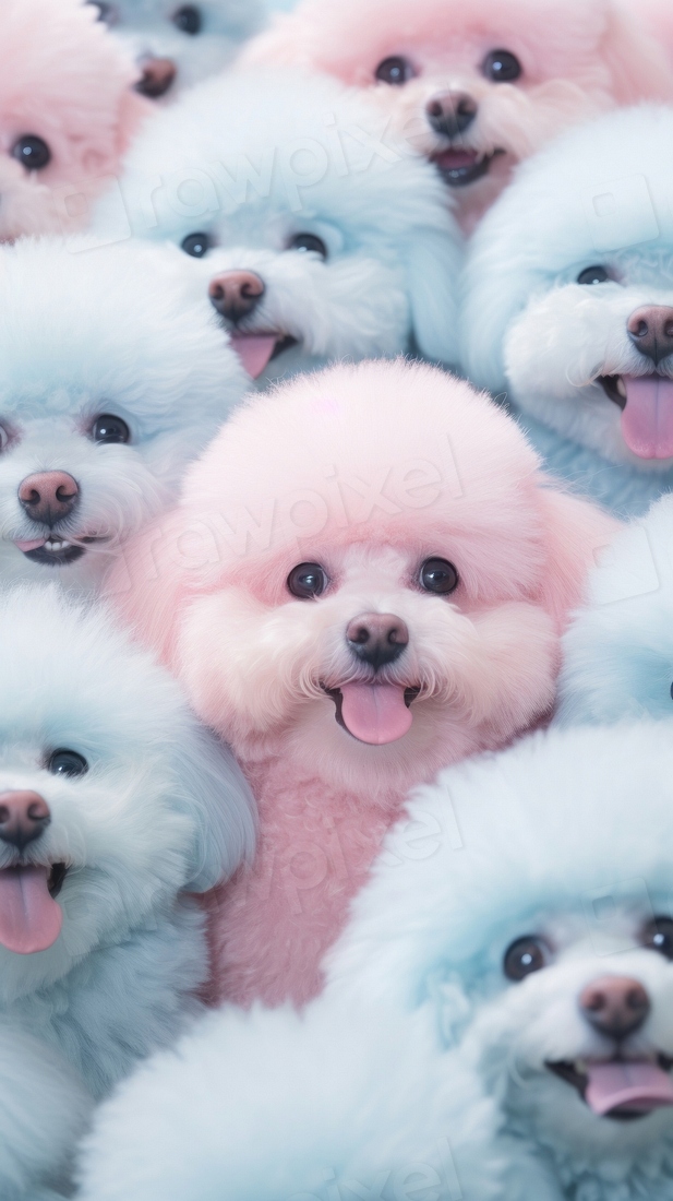 Fluffy pastel Poodle mammal animal | Free Photo Illustration - rawpixel