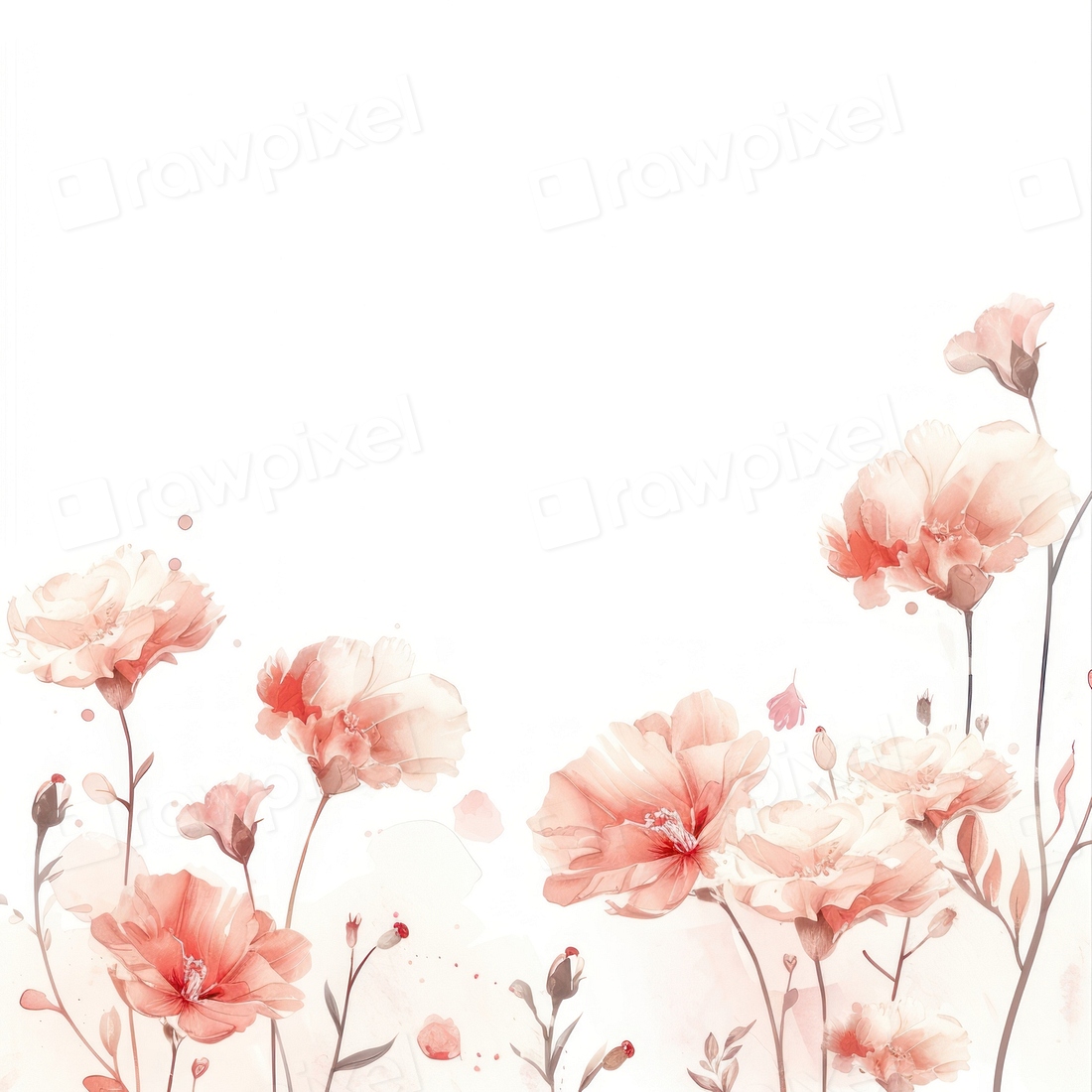 Carnation border pattern flower plant. | Free Photo Illustration - rawpixel