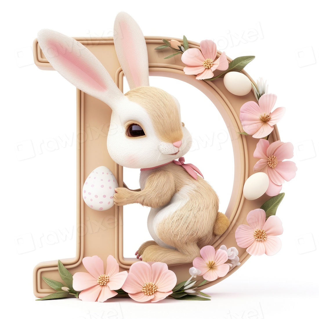 Easter letter D mammal easter | Premium Photo Illustration - rawpixel