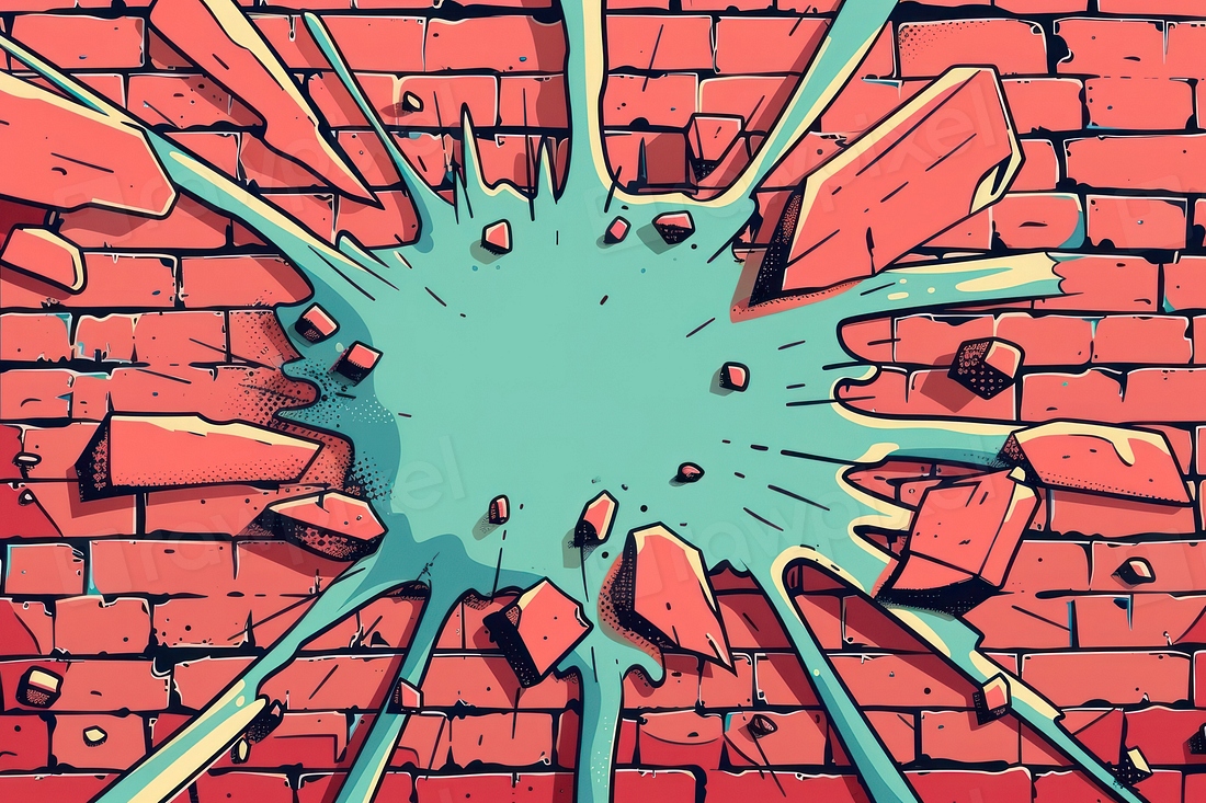 Comic break wall effect art | Premium Photo Illustration - rawpixel