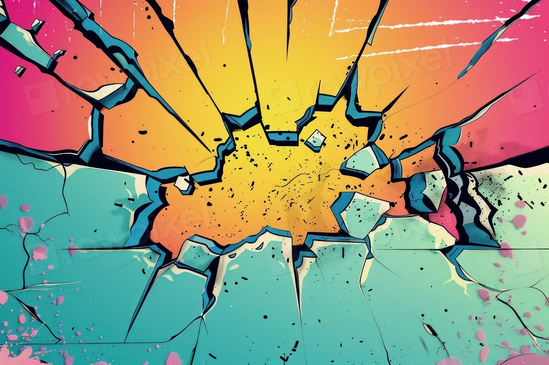 Comic break wall effect art | Premium Photo Illustration - rawpixel