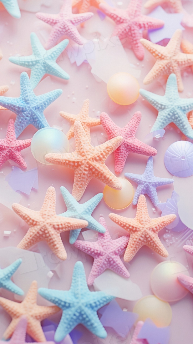 Fluffy pastel starfish invertebrate backgrounds | Free Photo ...