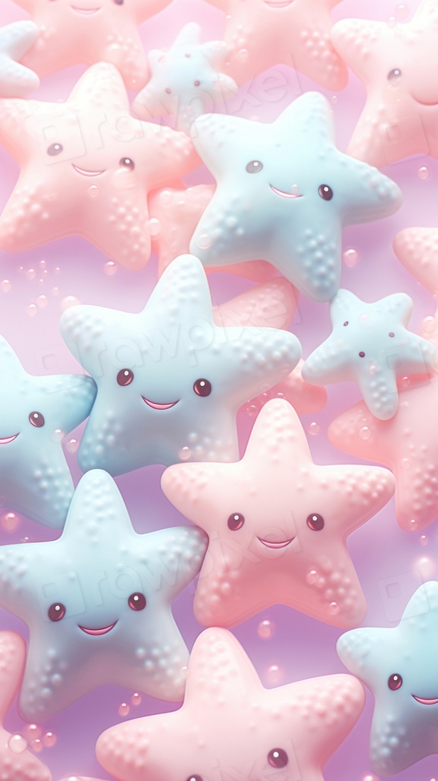 Fluffy pastel starfish confectionery backgrounds | Free Photo ...