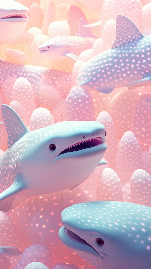Fluffy pastel whale shark animal | Free Photo Illustration - rawpixel