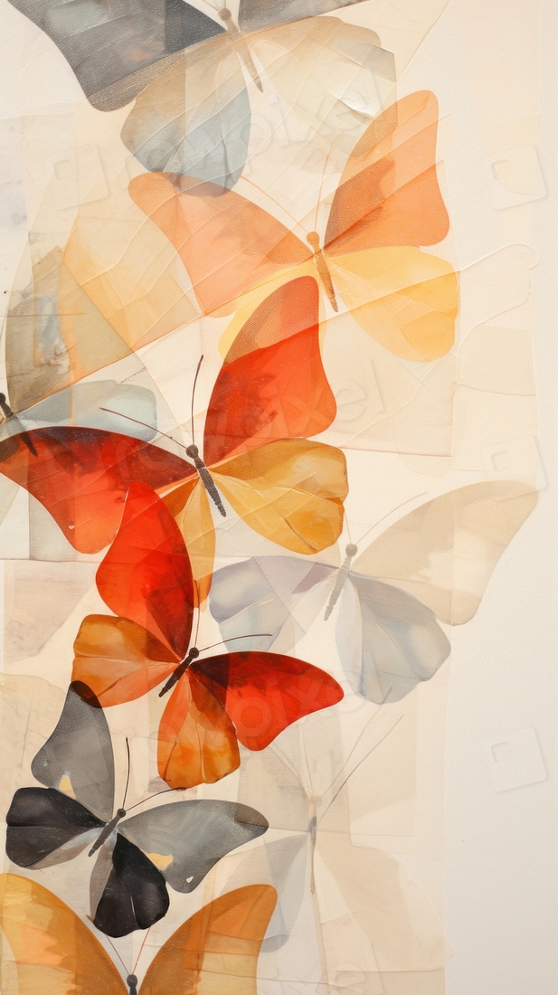 Butterflies abstract painting pattern. | Free Photo Illustration - rawpixel