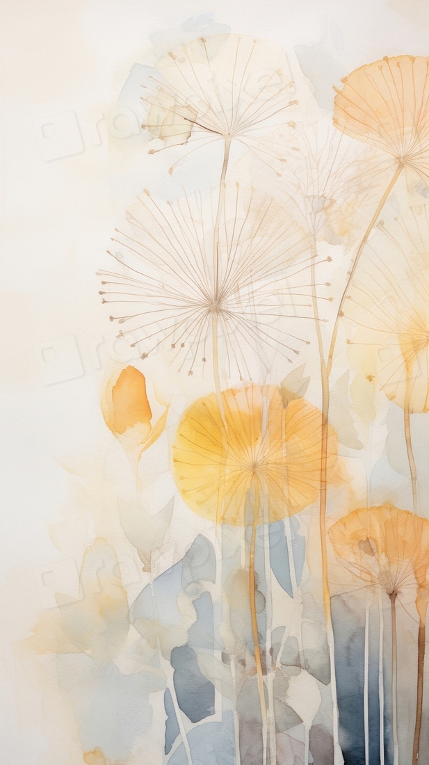Dandelion abstract painting plant. | Free Photo Illustration - rawpixel