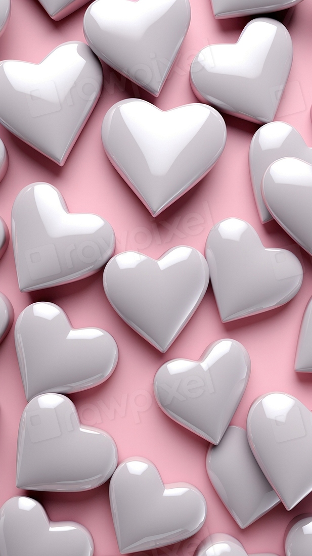 3D solid hearts pattern confectionery | Premium Photo Illustration ...