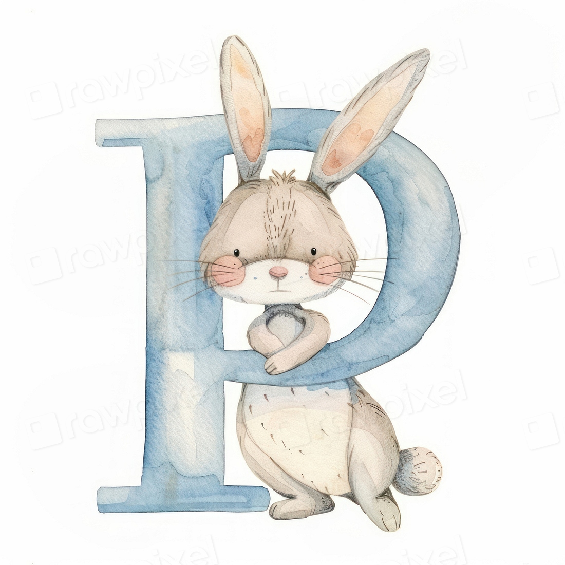 Bunny alphabet P rodent animal | Free Photo Illustration - rawpixel