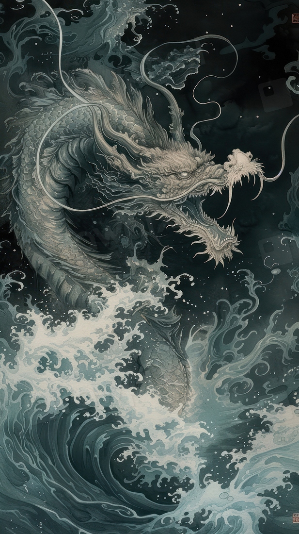 Dragon wave art creativity. | Premium Photo Illustration - rawpixel
