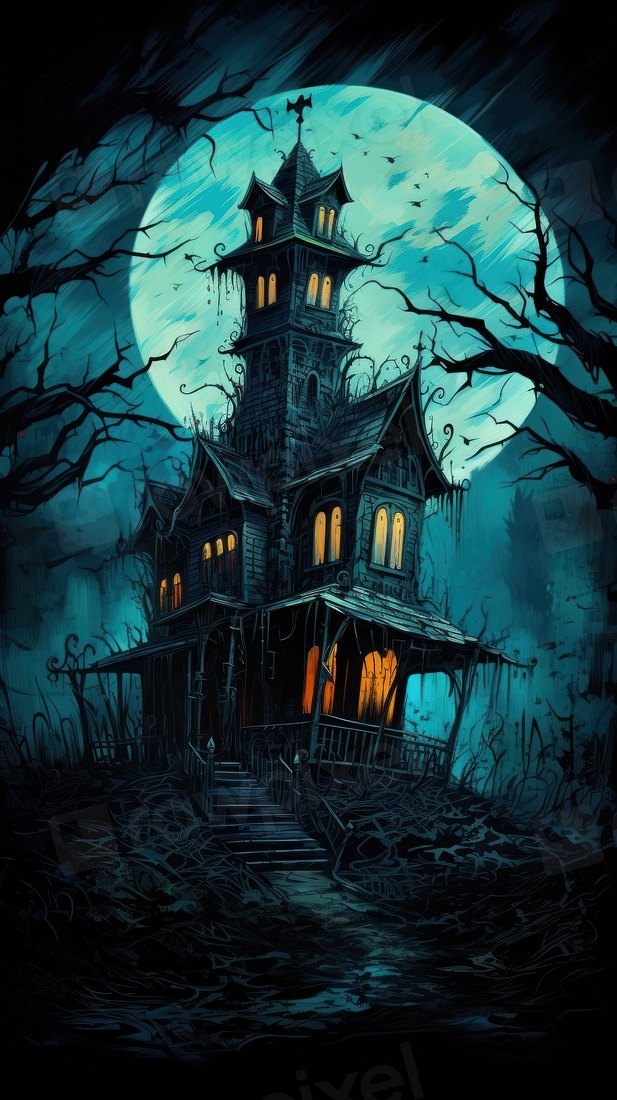 Haunted house architecture building outdoors. | Free Photo Illustration ...