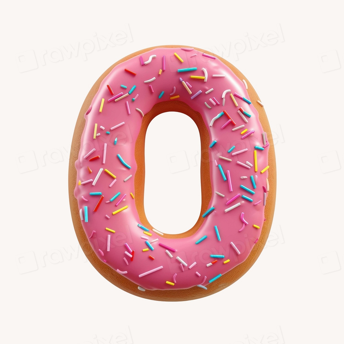 Number 0, 3D pink donut | Free Photo Illustration - rawpixel