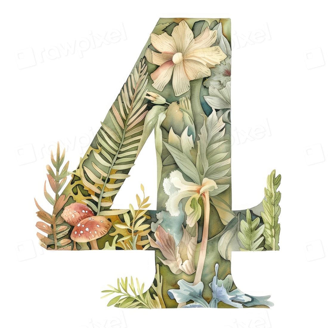 letter number 4 art nature | Premium Photo Illustration - rawpixel