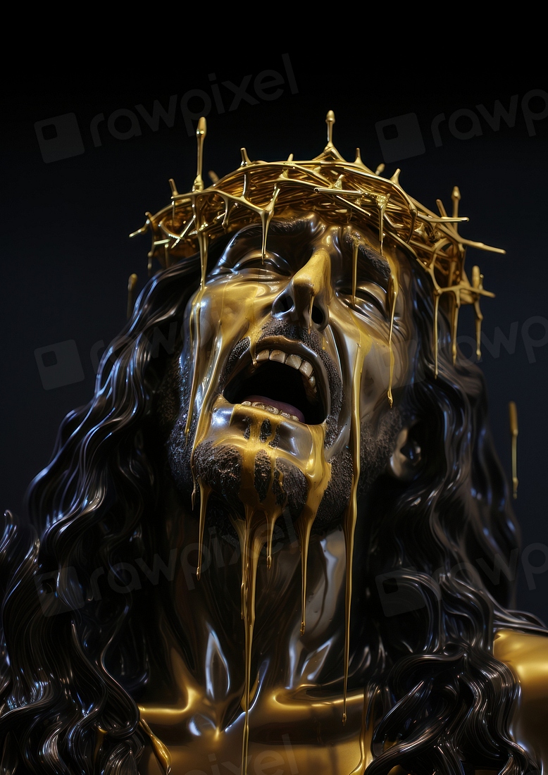Jesus christ Crying gold sculpture | Premium Photo - rawpixel