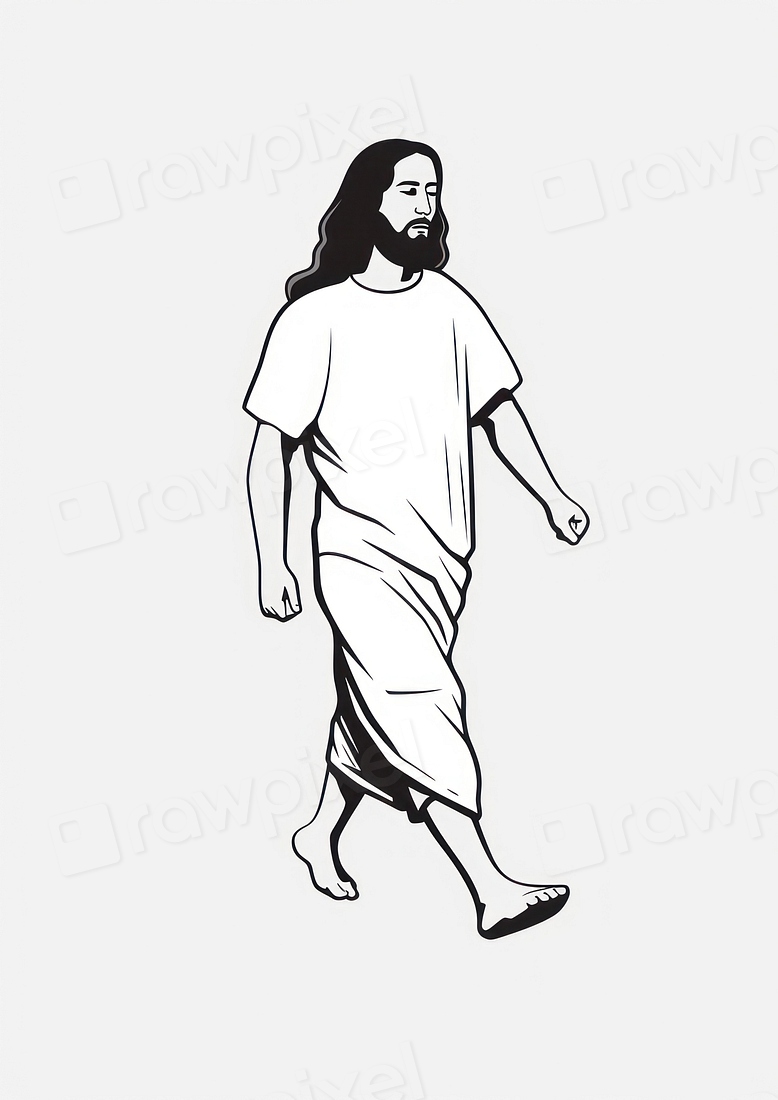 Jesus christ walking art illustrated | Premium Photo Illustration ...