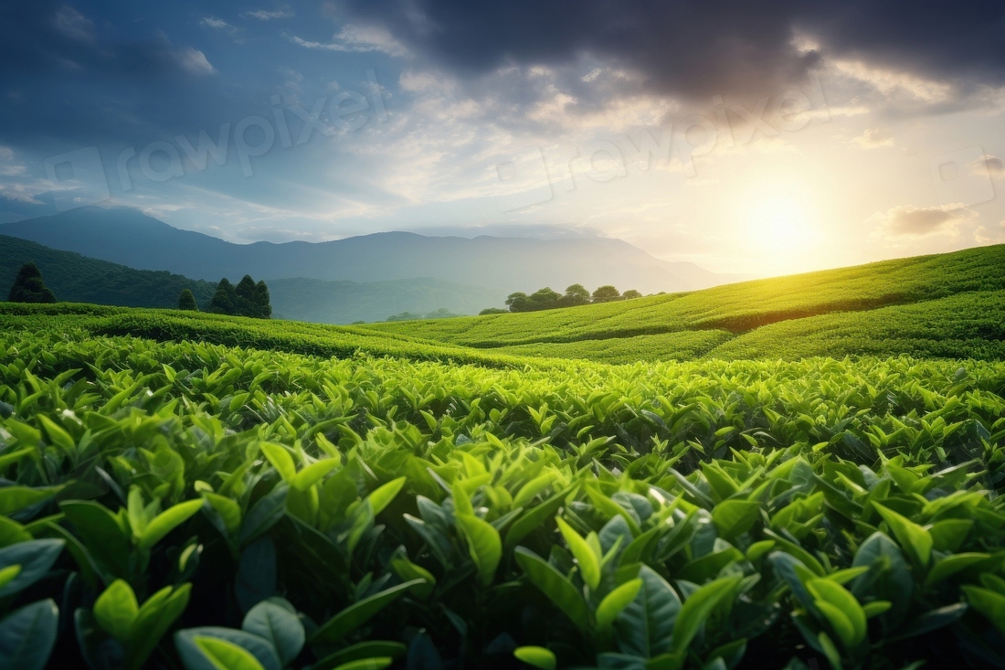 Tea leaf field sky vegetation | Premium Photo - rawpixel
