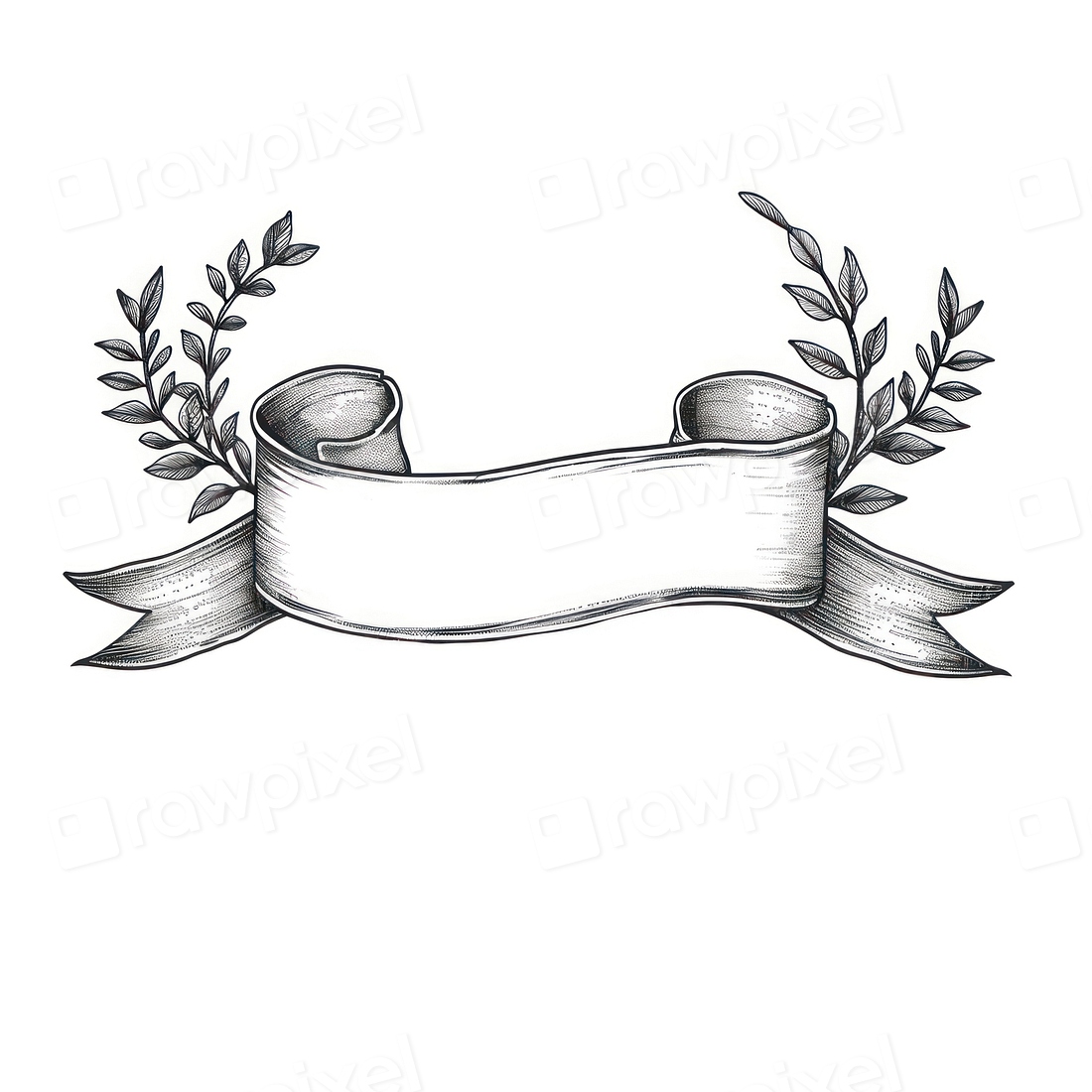 Ribbon drawing ribbon sketch. | Free Photo Illustration - rawpixel