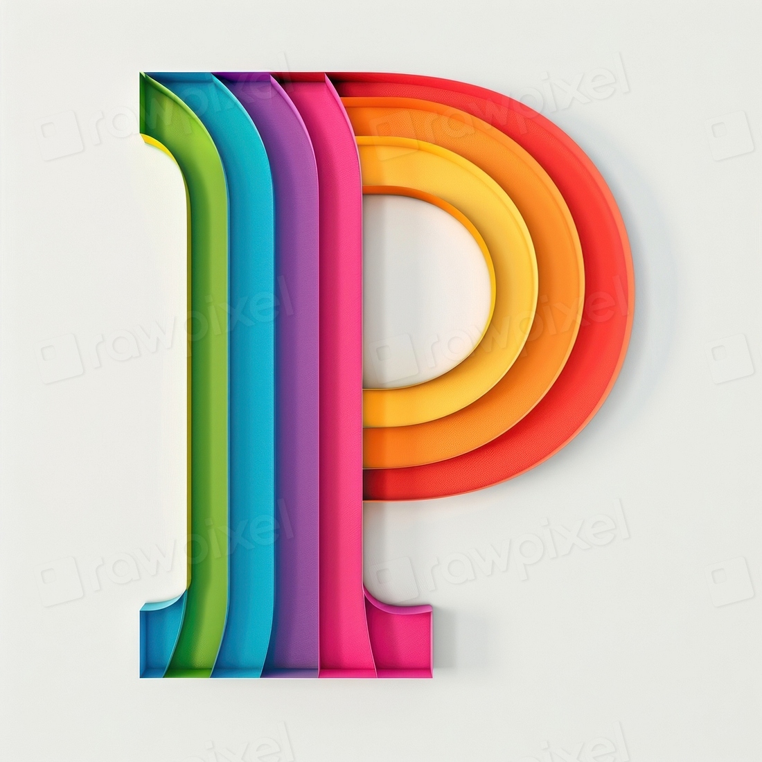 Rainbow alphabet P pattern font | Free Photo Illustration - rawpixel