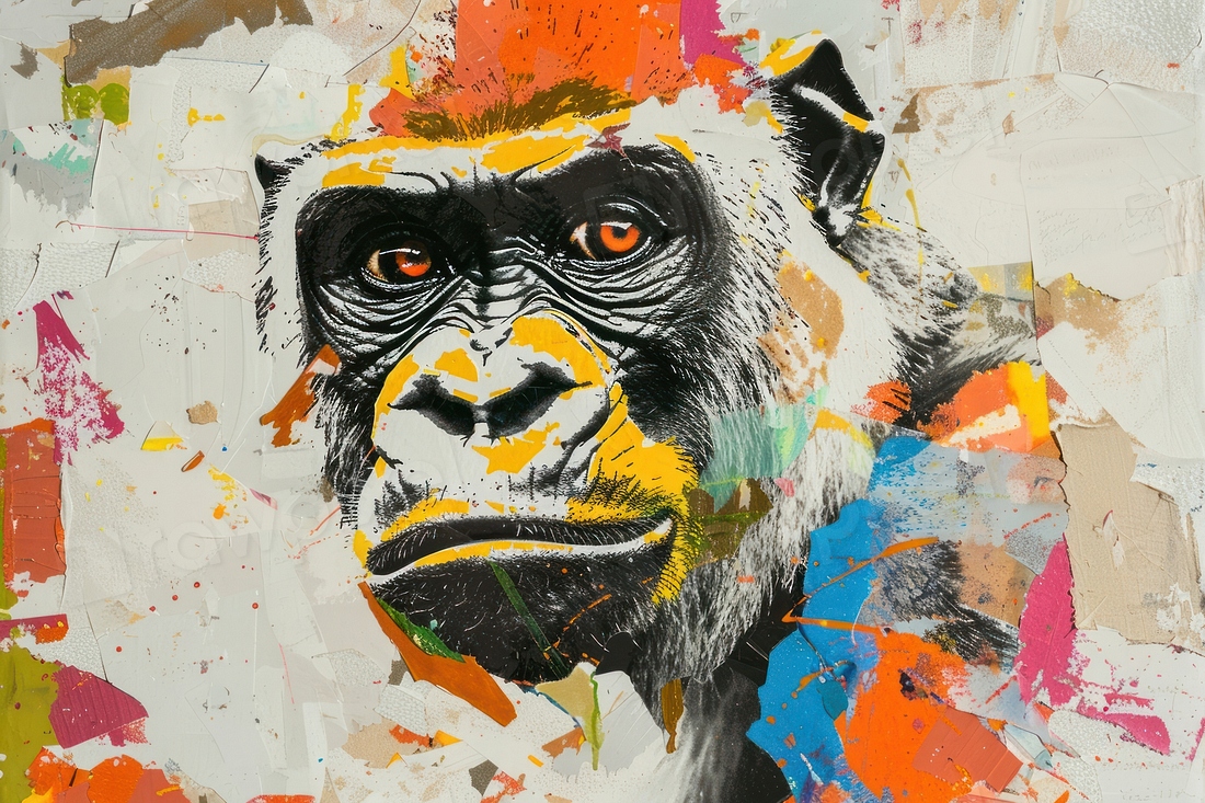 Ape art painting gorilla. | Premium Photo Illustration - rawpixel